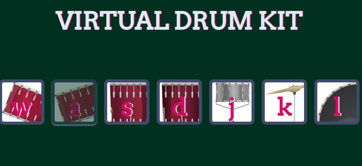 Simple Virtual Drum Kit App In Javascript Free Source Code Sourcecodester